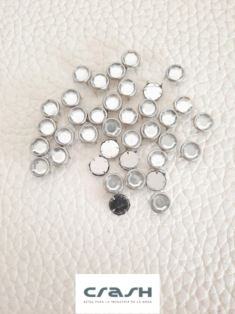 TACHA CON STRASS HIERRO 9 5MM POR MIL UNIDADES TRASLUCIDO NIQUEL ...